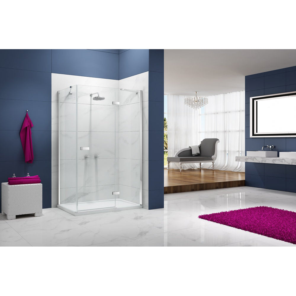 Merlyn Ionic Essence Frameless Hinge & Inline Panel with Side Panel ...