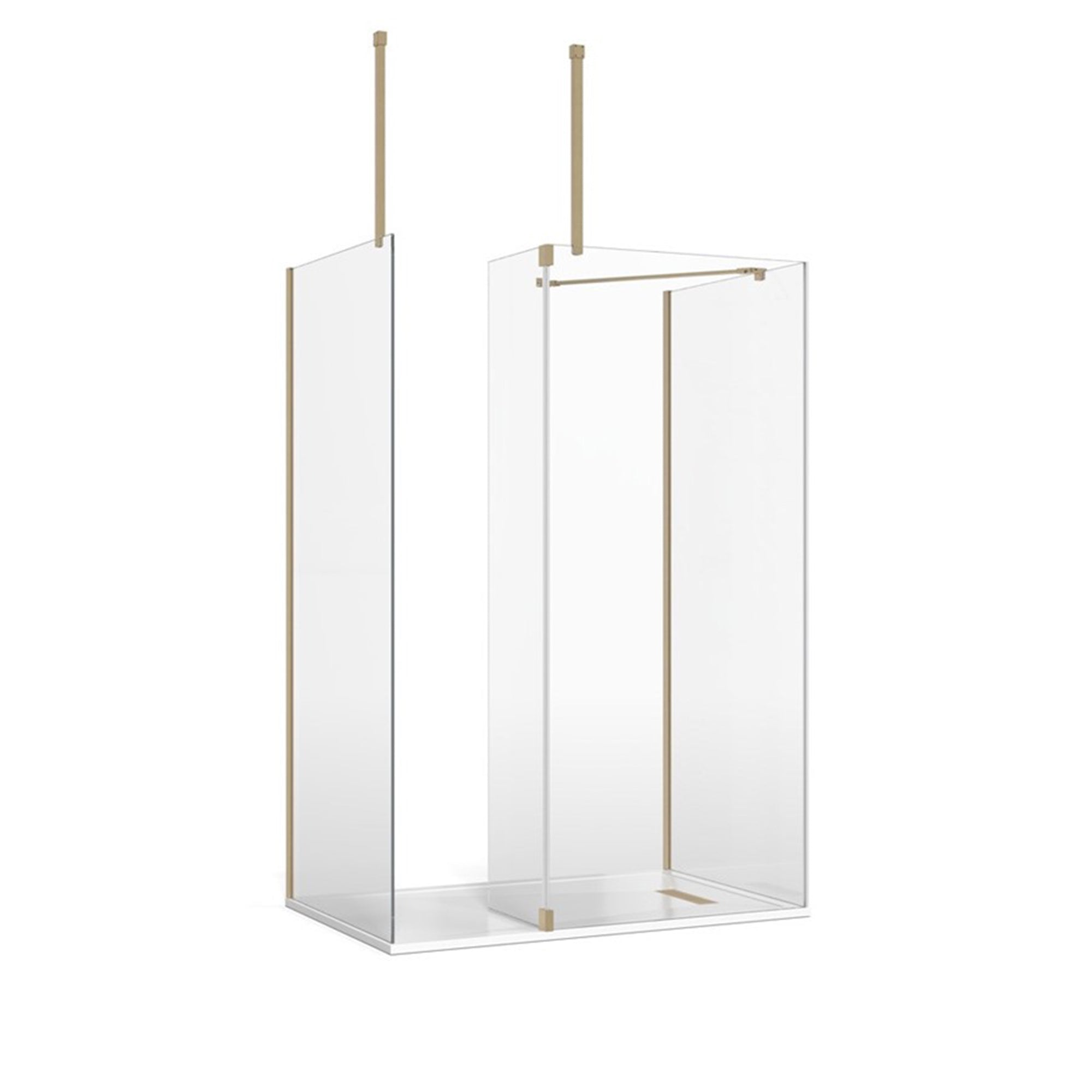 Crosswater Gallery 8 Three Sided with Fixed Deflector (Angled/Ceiling ...