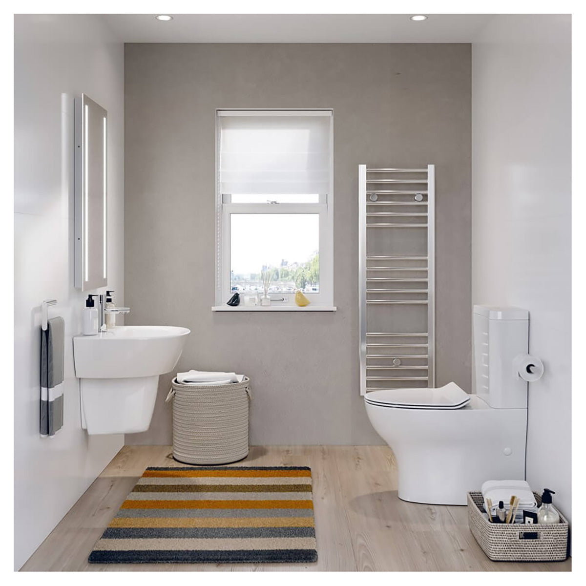 Crosswater Kai KL6005CW Compact Gloss White Close Coupled WC With Cist – Tiles and Beyond | West ...