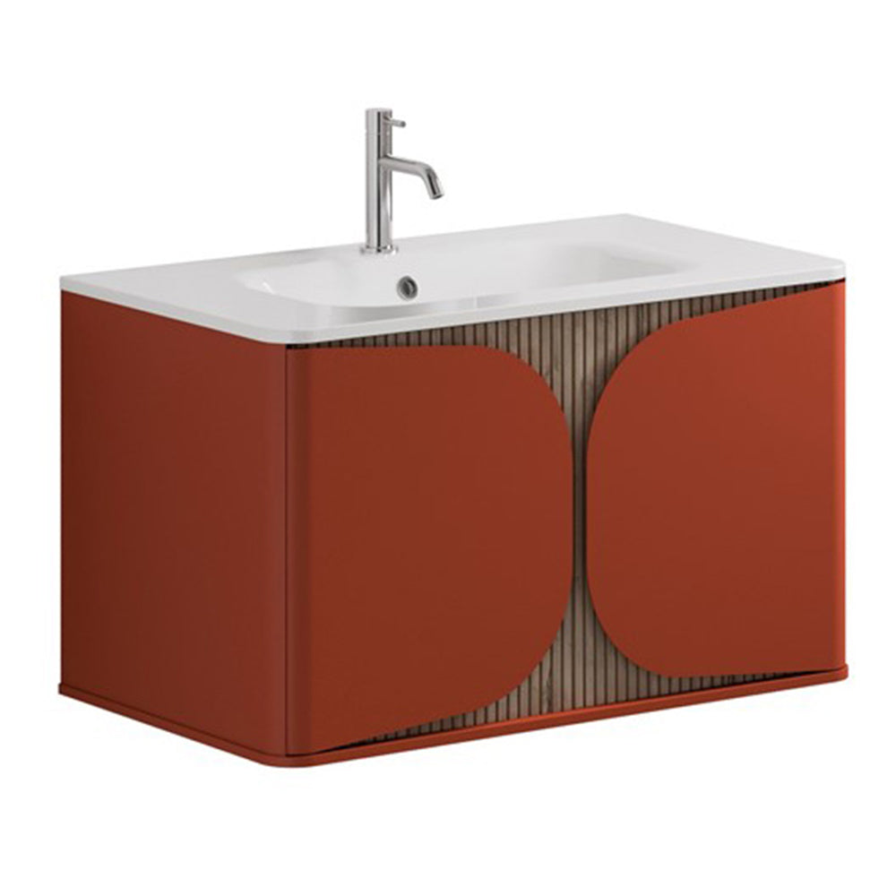 Crosswater Tambour 800mm One Drawer Wall Hung Vanity with 1TH Basin ...